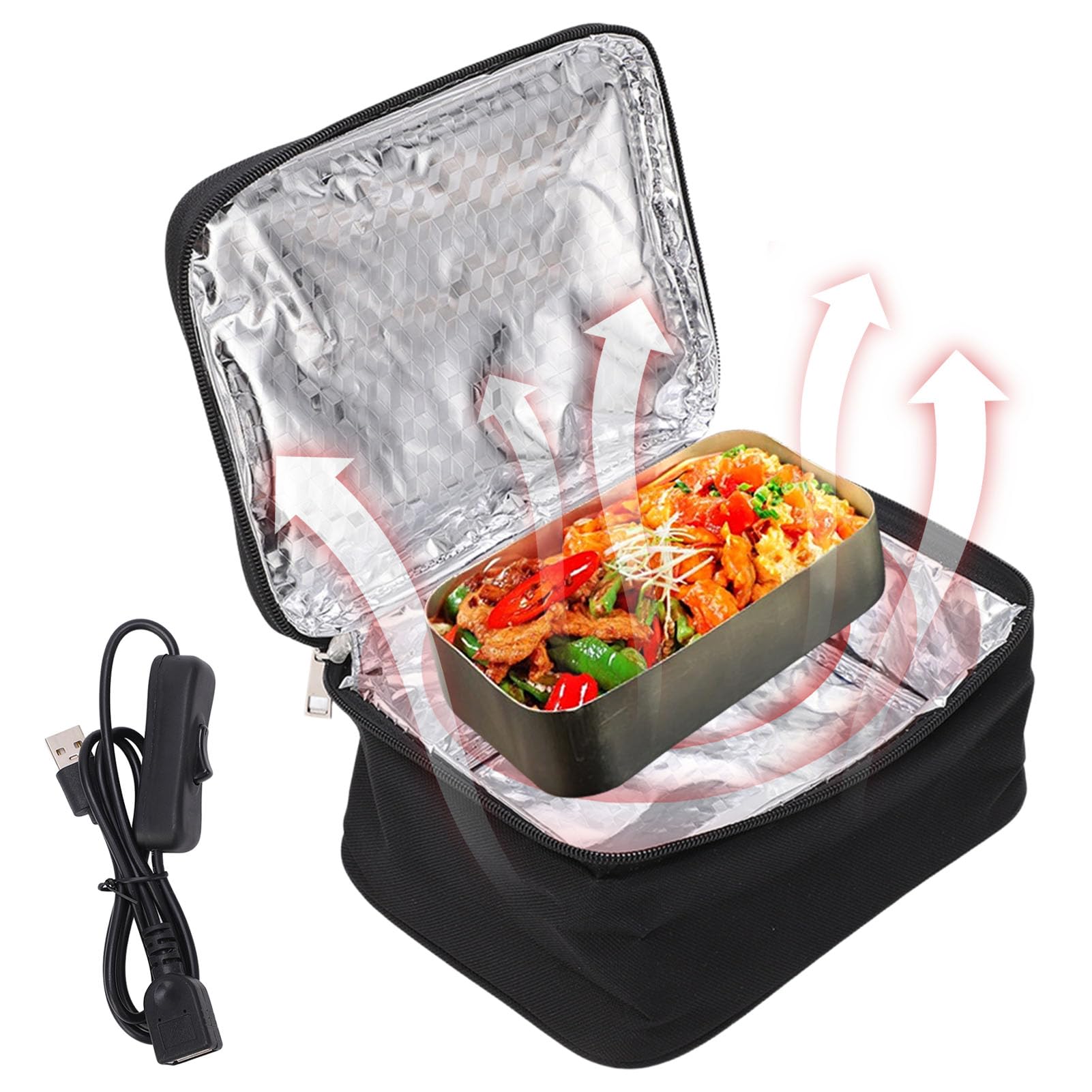 Jwthee Portable Microwave for Camping, Electric Heated Lunch Box ...