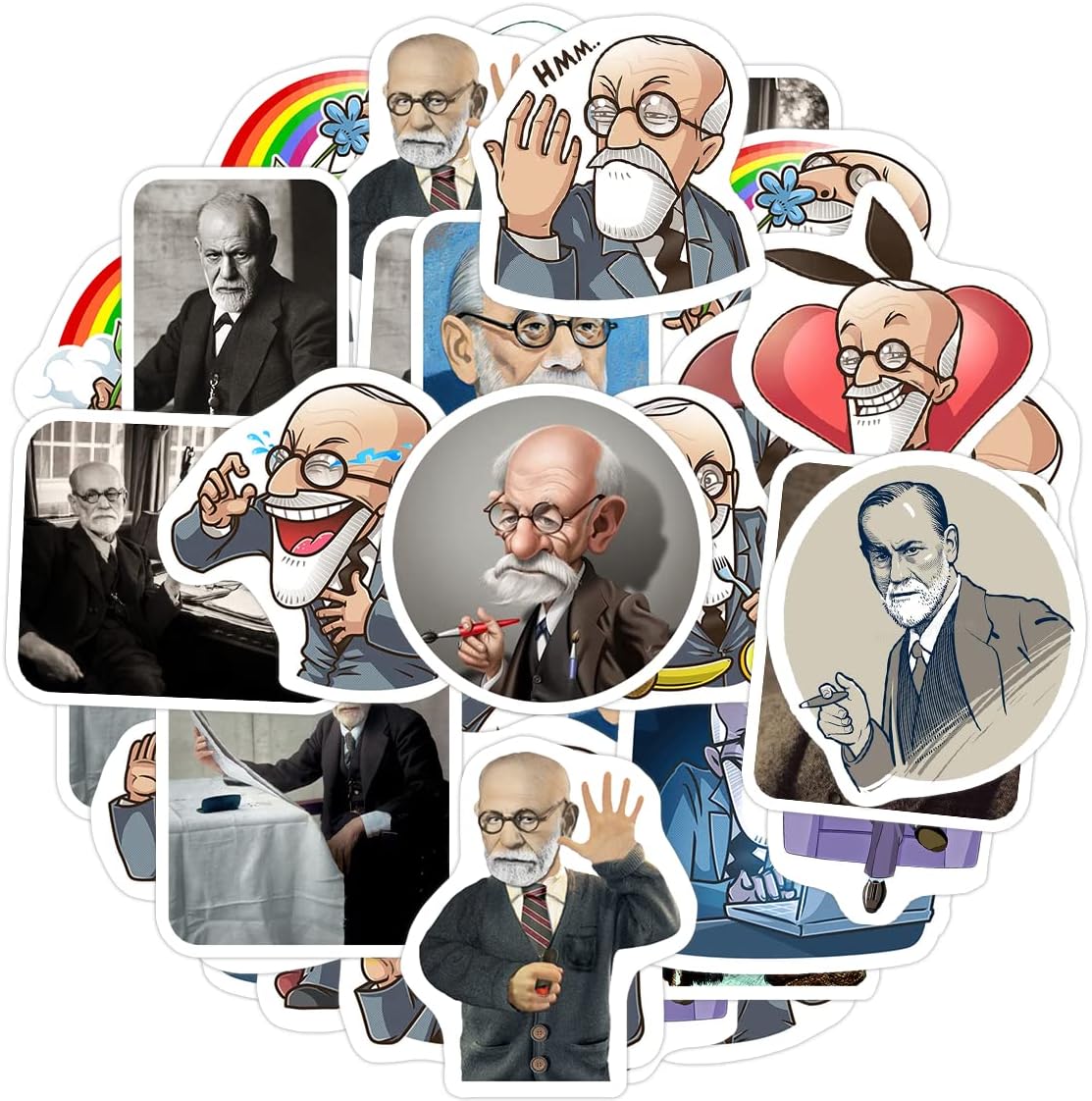 Amazon.com: 20 Pcs Stickers Pack Sigmund Colorful Freud Aesthetic Vinyl ...