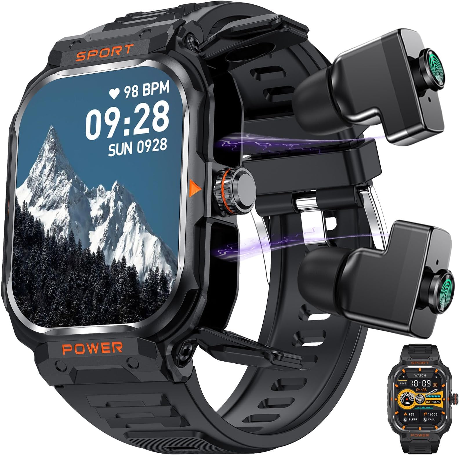 Amazon.com: ZJX Smart Watch with Earbuds,2.01" HD Touch Screen Headset ...