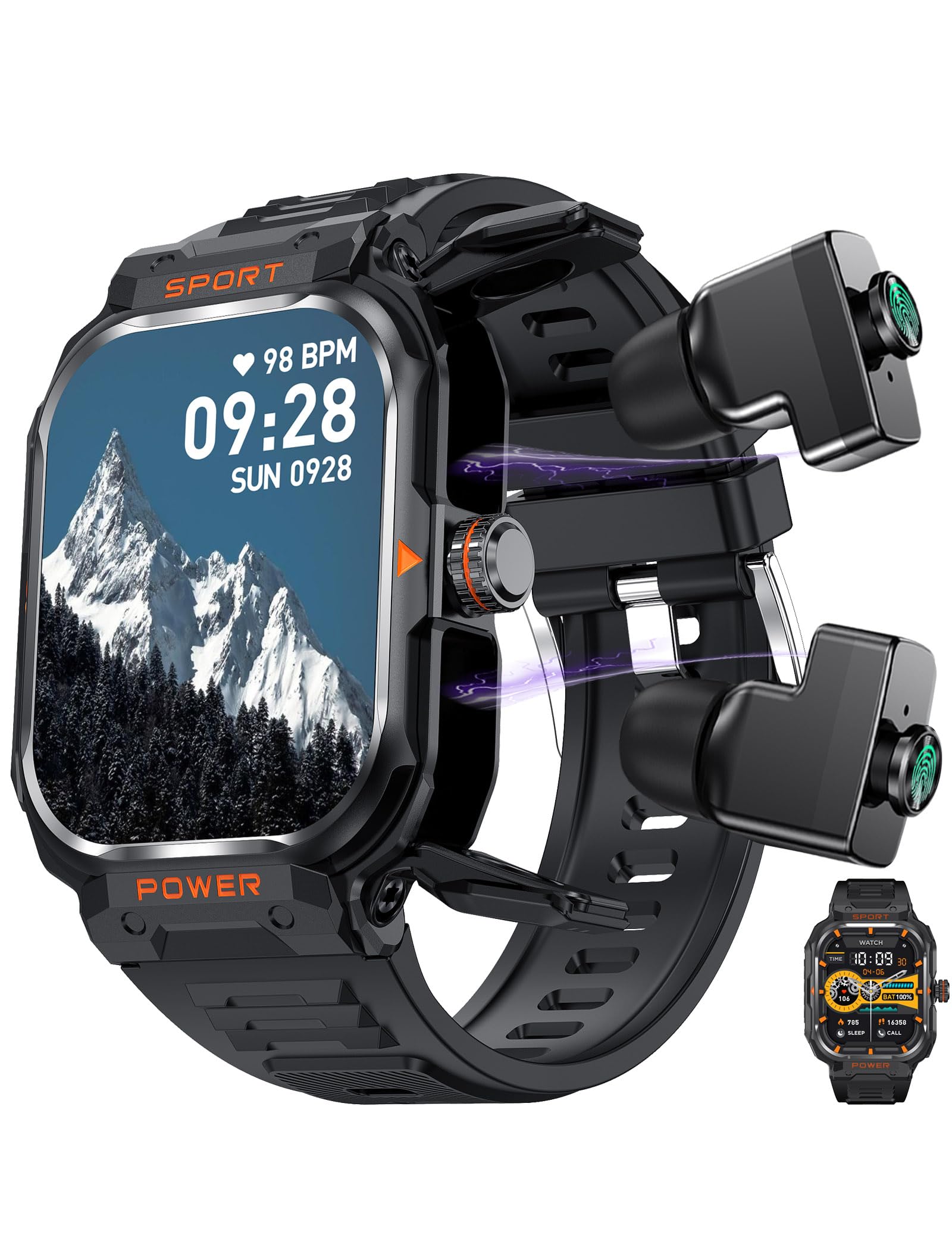 Amazon.com: ZJX Smart Watch with Earbuds,2.01" HD Touch Screen Headset ...