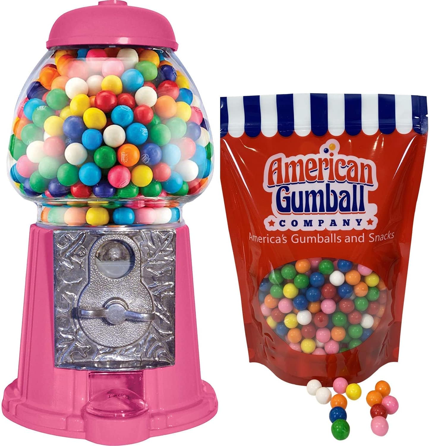 Amazon.com: Pink Gumball Machine with 2 Pounds of Gumballs by American ...