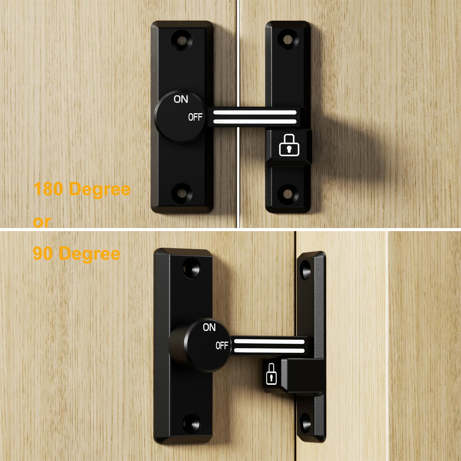 Snapklik.com : ETEKJOY Flip Latch Lock 90/180 Degree Left/Right-Opening ...
