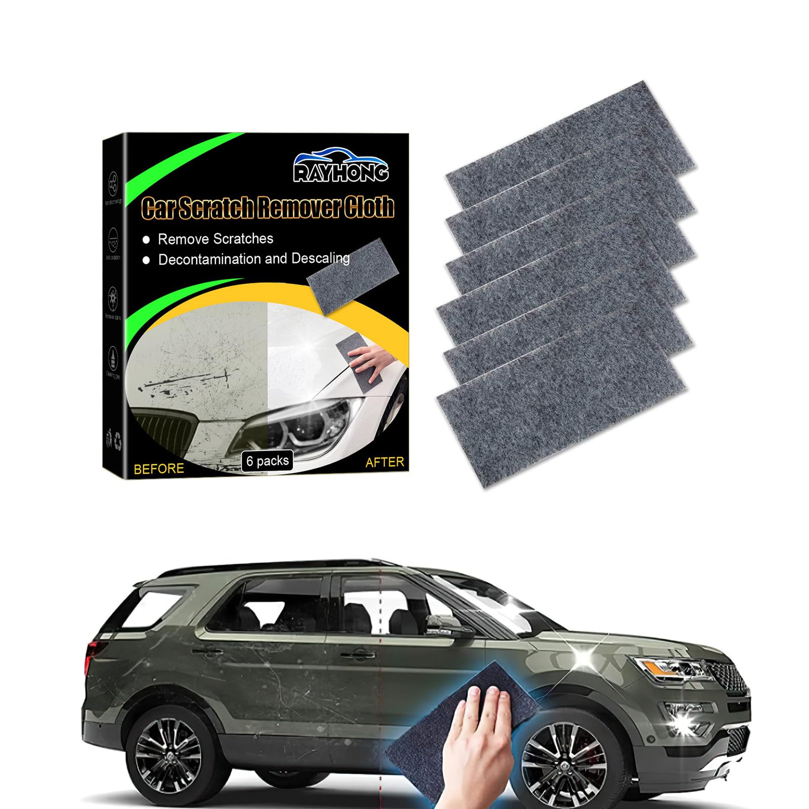 Generic Nano Sparkle Cloth for Car Scratches 6 Tablets, Multi ...