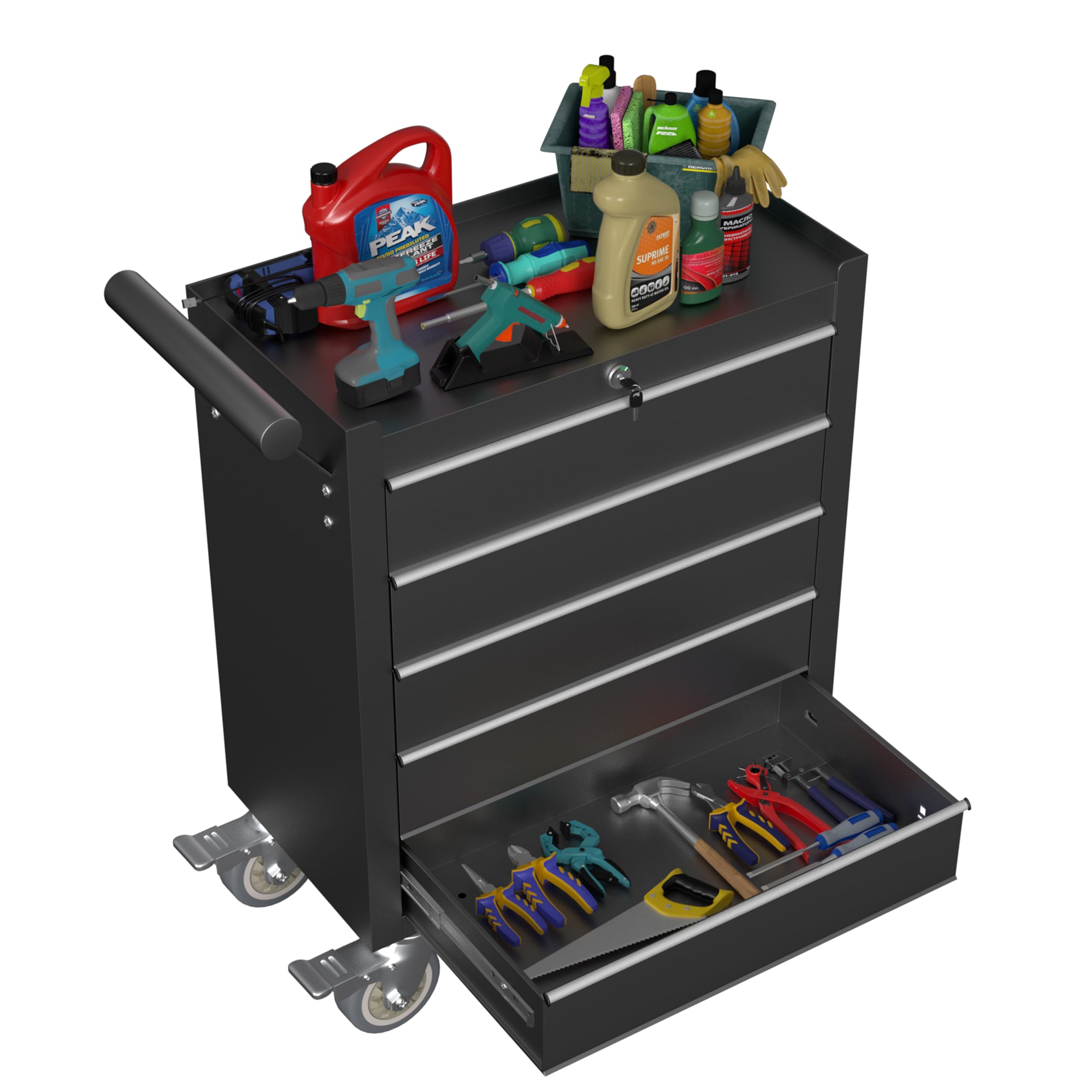 Amazon.com: VEIKOU Tool Chest, 5-Drawer Rolling Tool Box Organizer ...