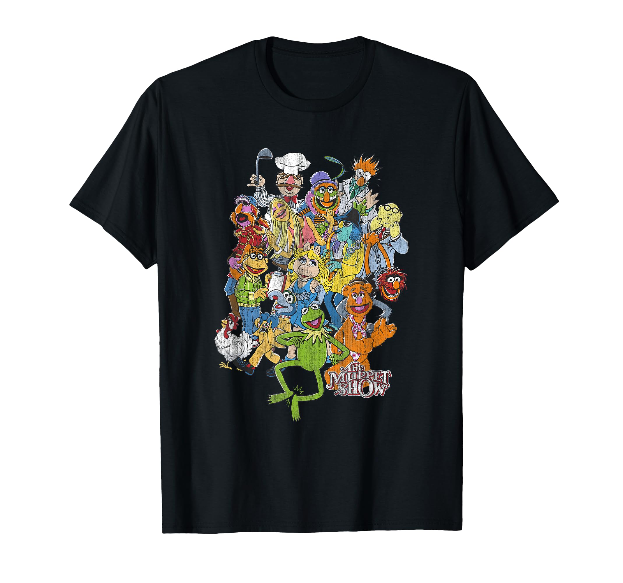 Amazon.com: Disney The Muppets Main Characters Distressed Group Shot T ...