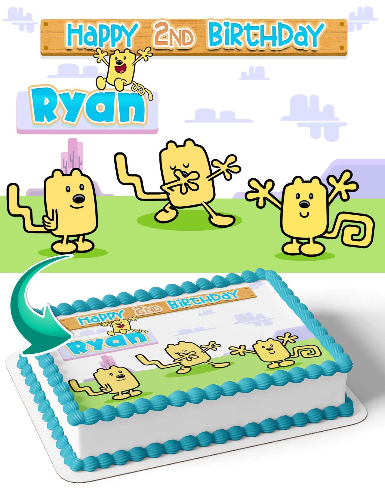 Buy Cakecery Wow Wow Wubbzy Edible Cake Image Topper Personalized ...