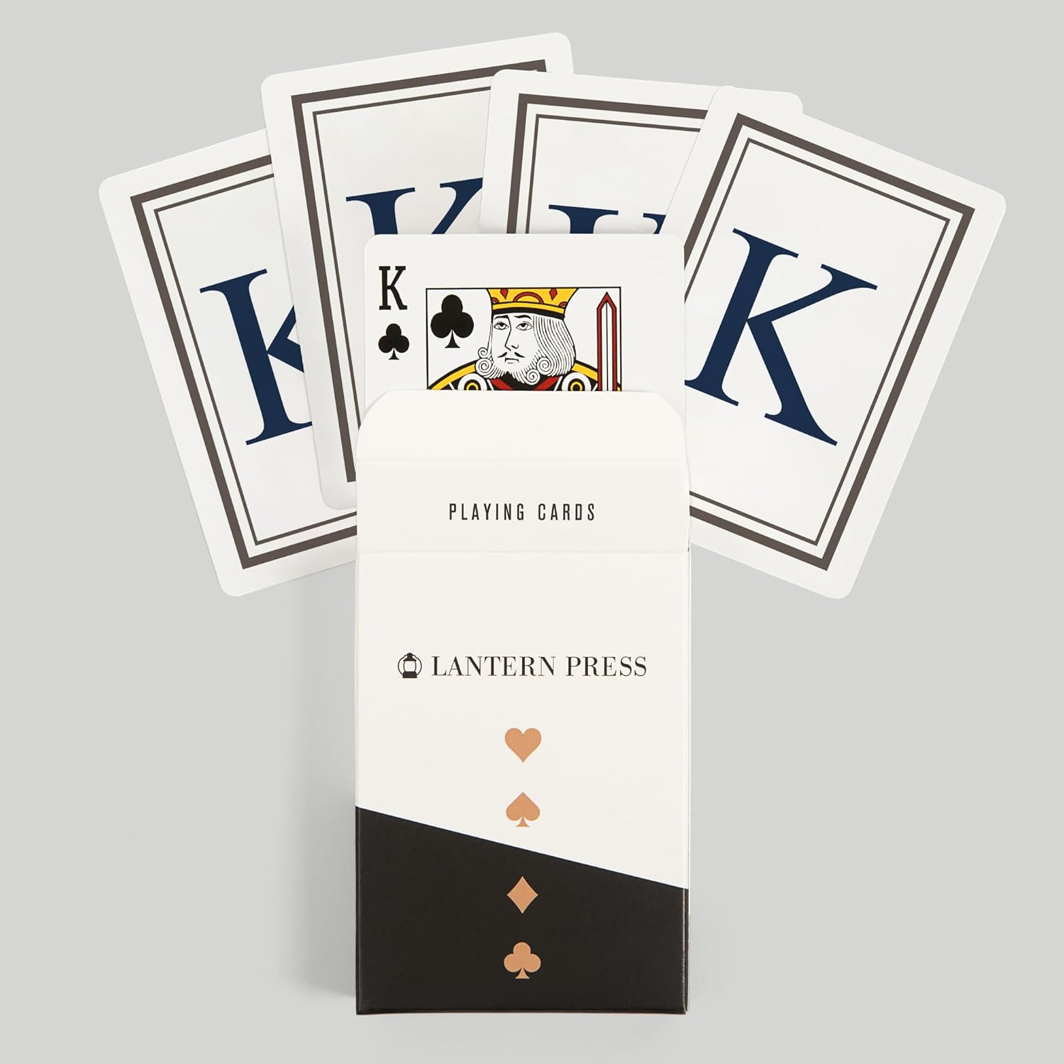 Lantern Press Monogram, Estate, Gris y Azul, K (52 baraja de cartas de ...