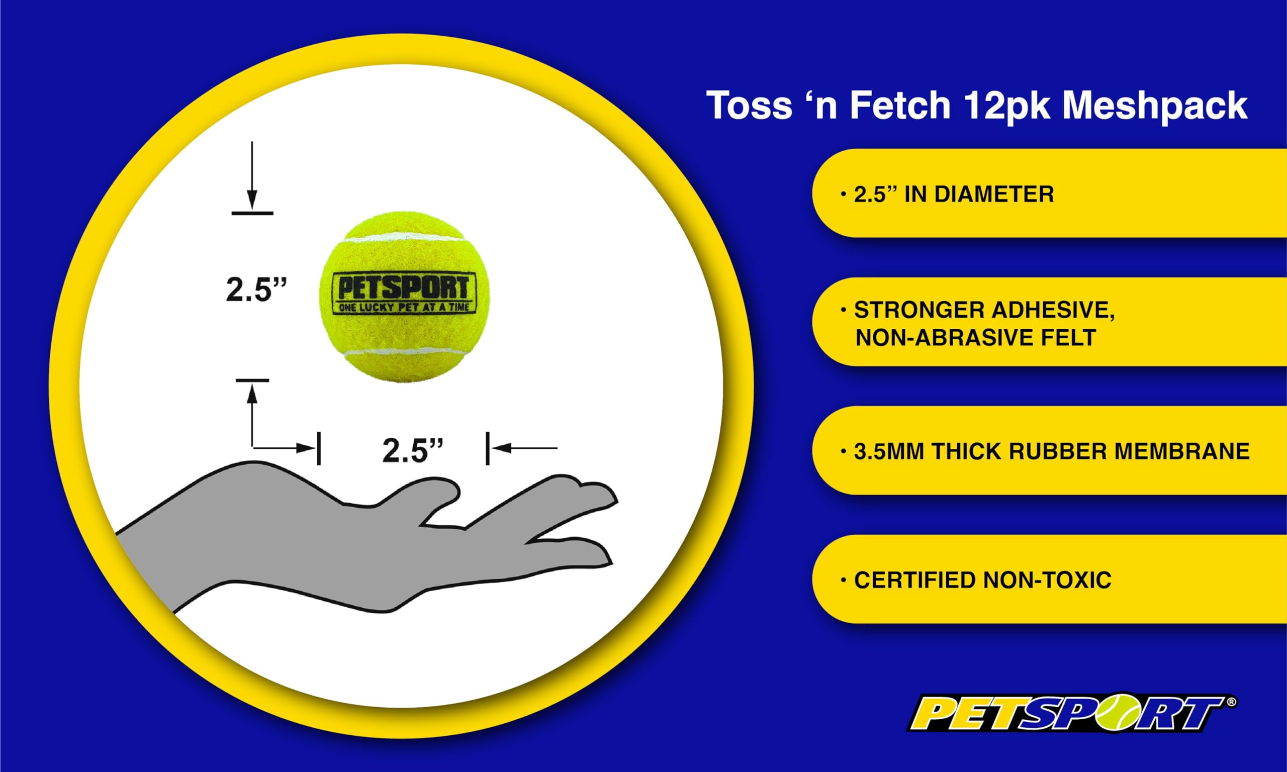Snapklik.com : PetSport Yellow Tennis Ball Dog Toys 12 Pack Medium (2.5 ...