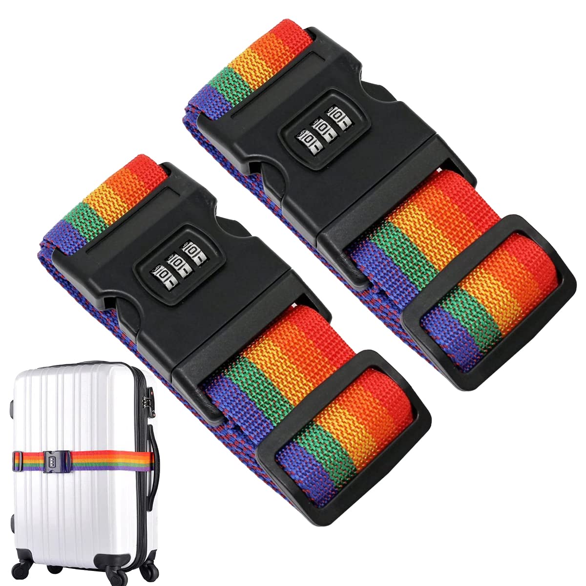 iPEAK Luggage Straps with Locks Suitcase Belts Coded Lock Heavy duty ...