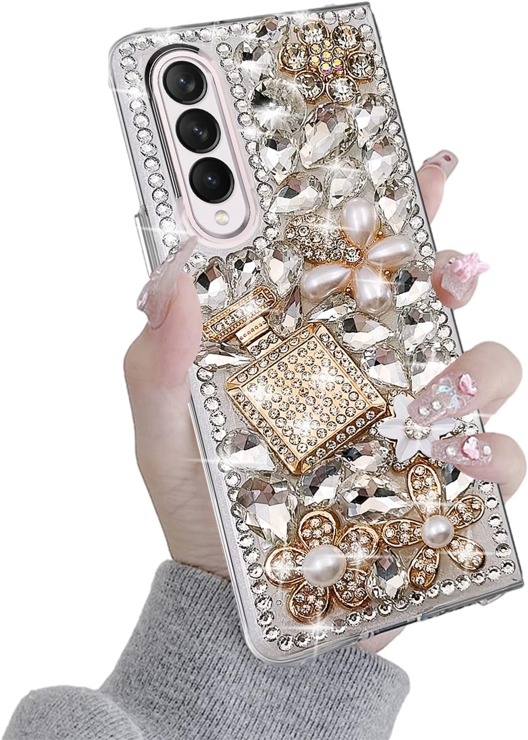 Amazon.com: Z Fold 3 Glitter Case for Samsung Galaxy Z Fold3 5G Phone ...