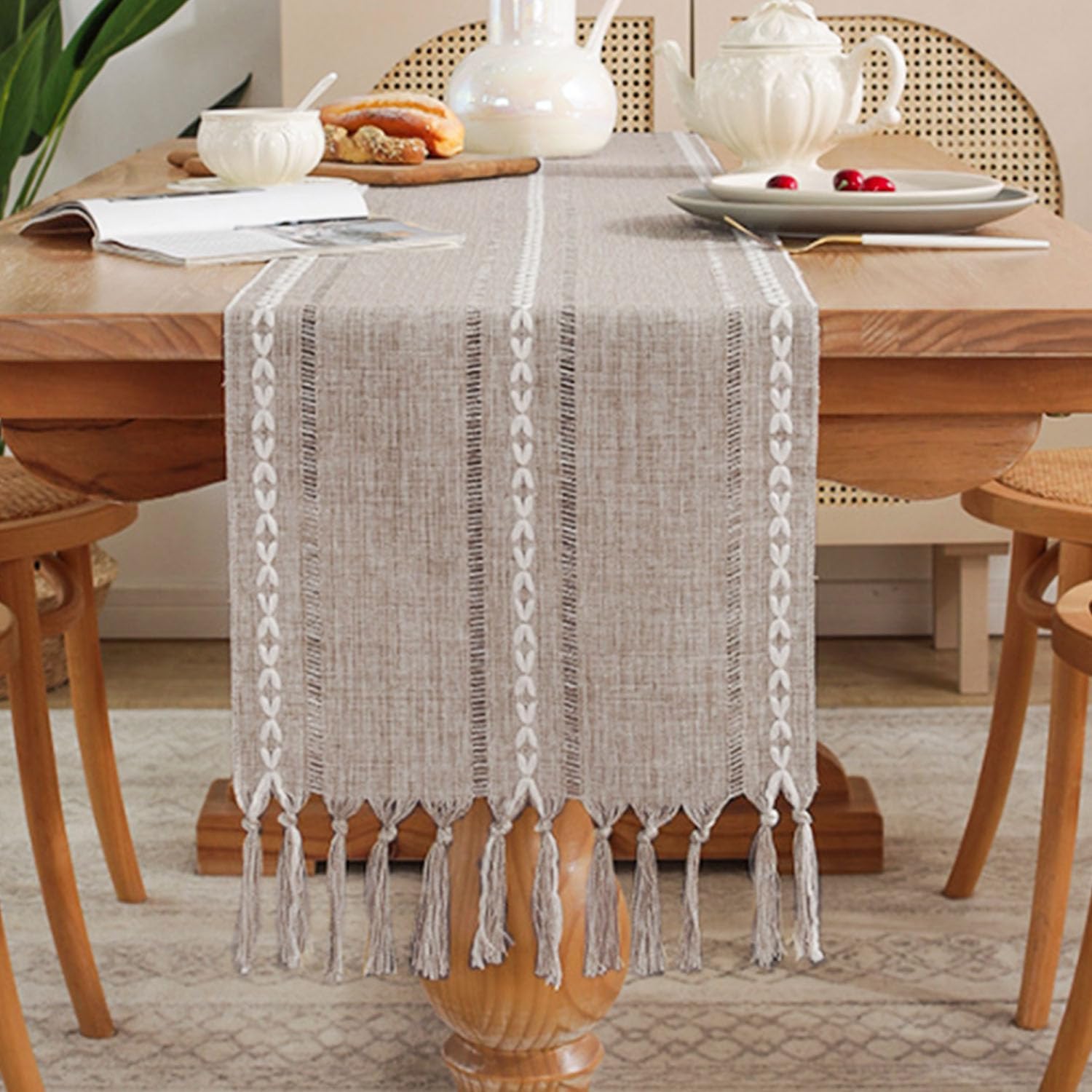 Amazon.com: KINBOSD Rustic Table Runner 90 Inches Long, Boho Table ...