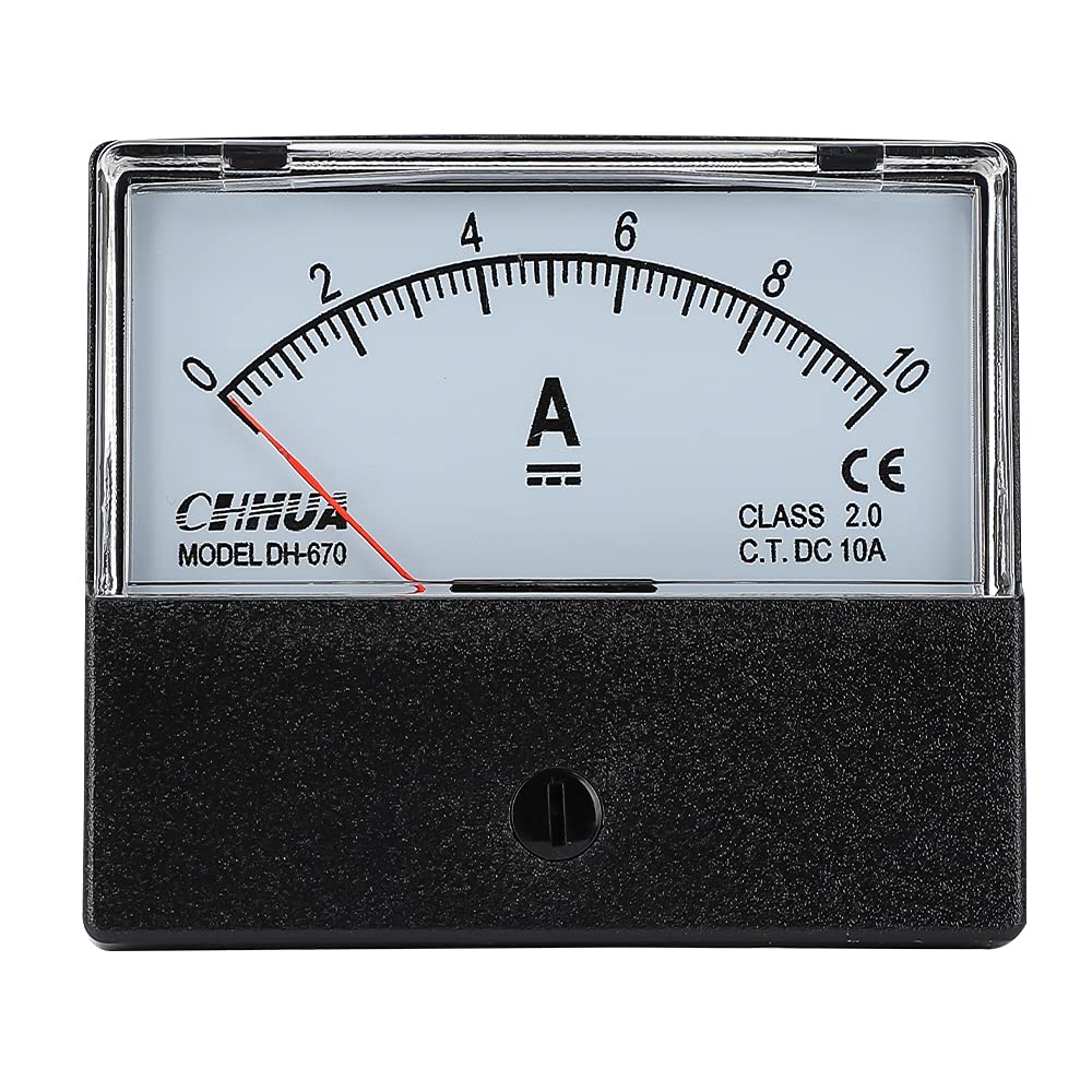 CHHUA Analog Amp Meter DH-670 DC0-10A Panel Ammeter Ampere Meter ...