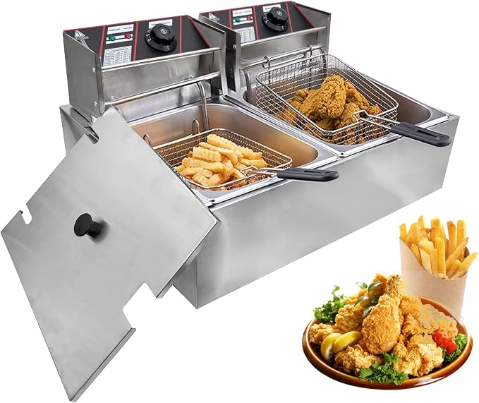 Amazon.com: PRIJESSE Commercial Deep Fryer Electric, Large Capacity ...