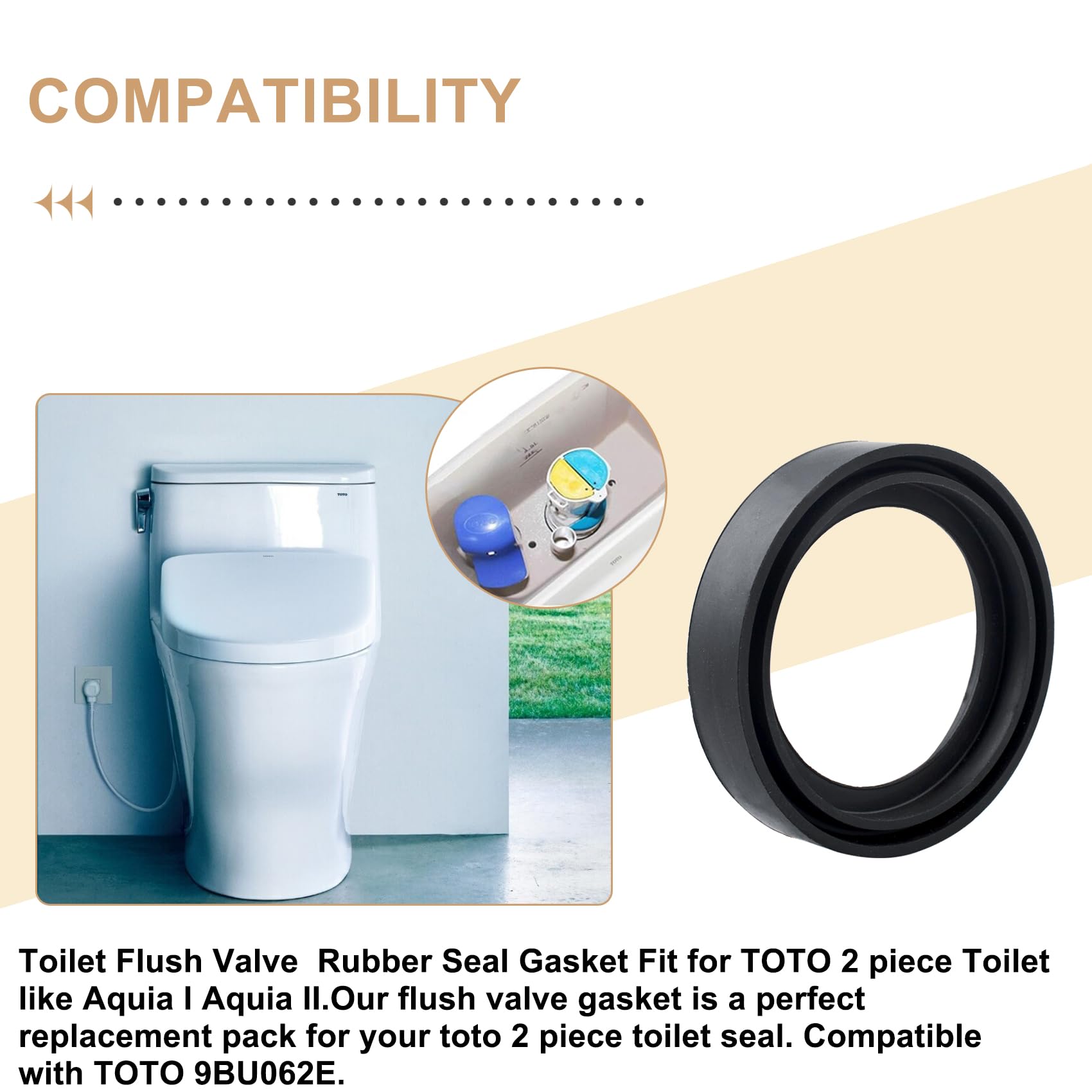 Snapklik.com : Toilet Tank Bowl Gasket Fits For Toto Aquia Dual Flush ...