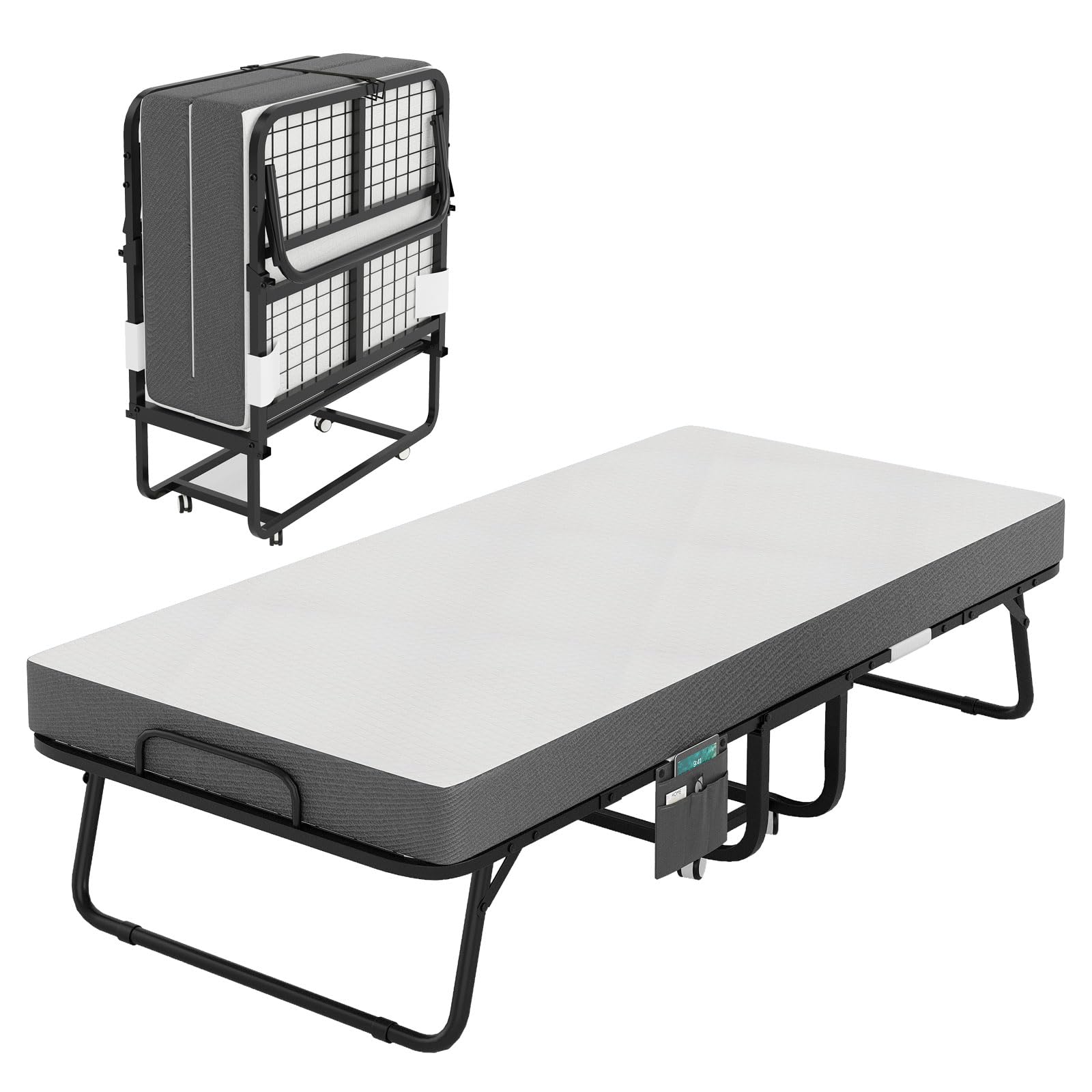 COTUBLR Folding Bed with Mattress Portable Foldable Guest Beds for ...