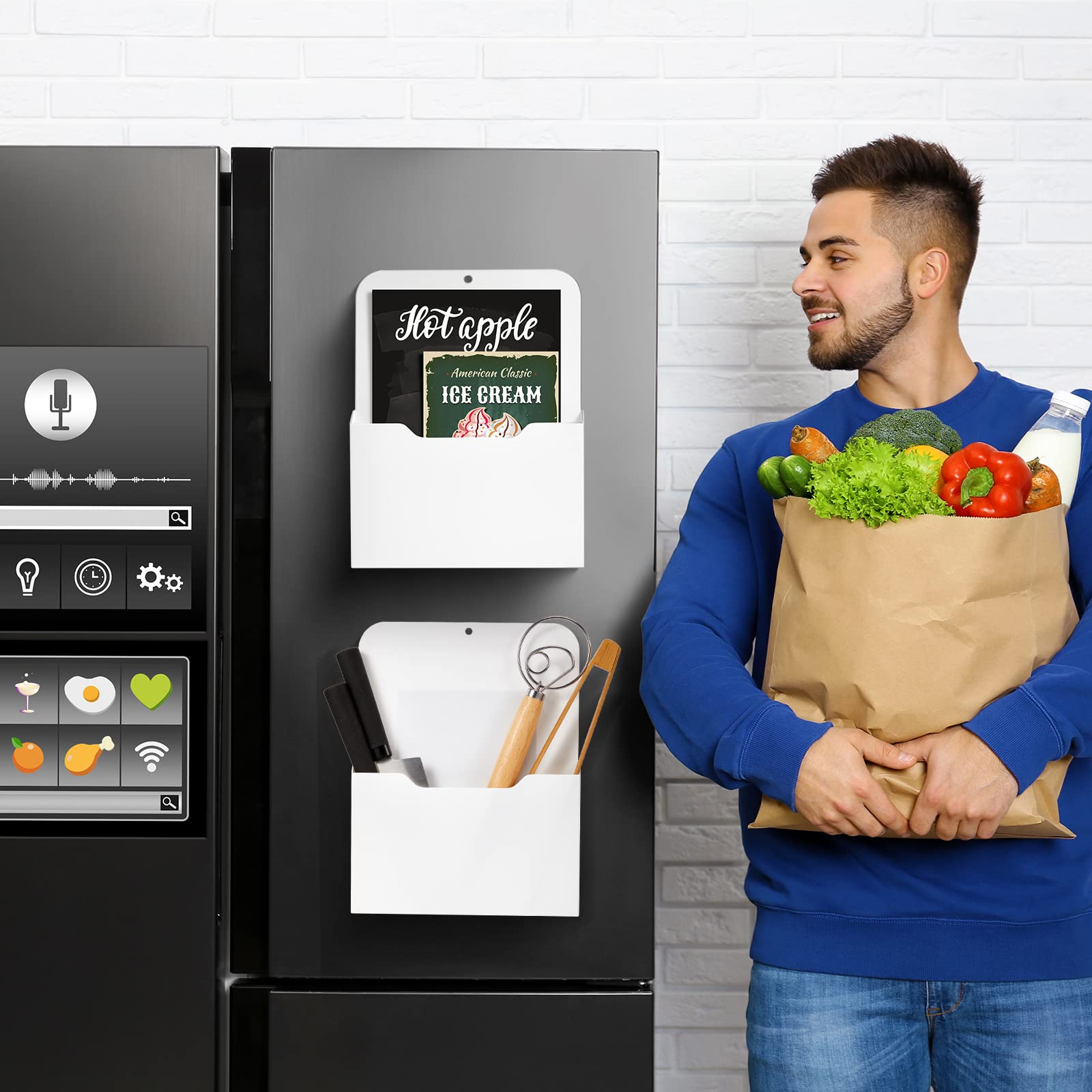 Snapklik.com : 24 Pieces Large Magnetic File Holder Bulk Magnetic Paper ...