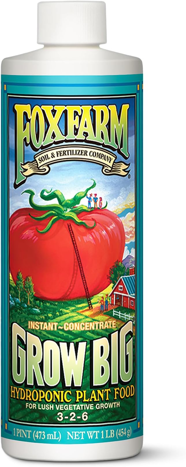 Fox Farm FX14094 Grow Big Hydro Liquid Concentrate, 1 Pint Fertilizer ...