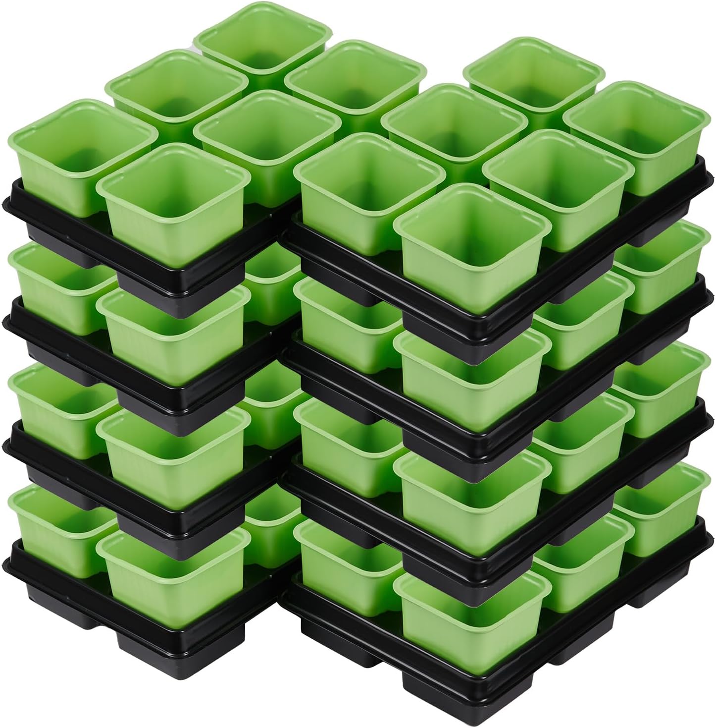 Tymar 48x Anzuchttöpfe mit Untersetzer, Blumentopf mit Pflanzschalen ...