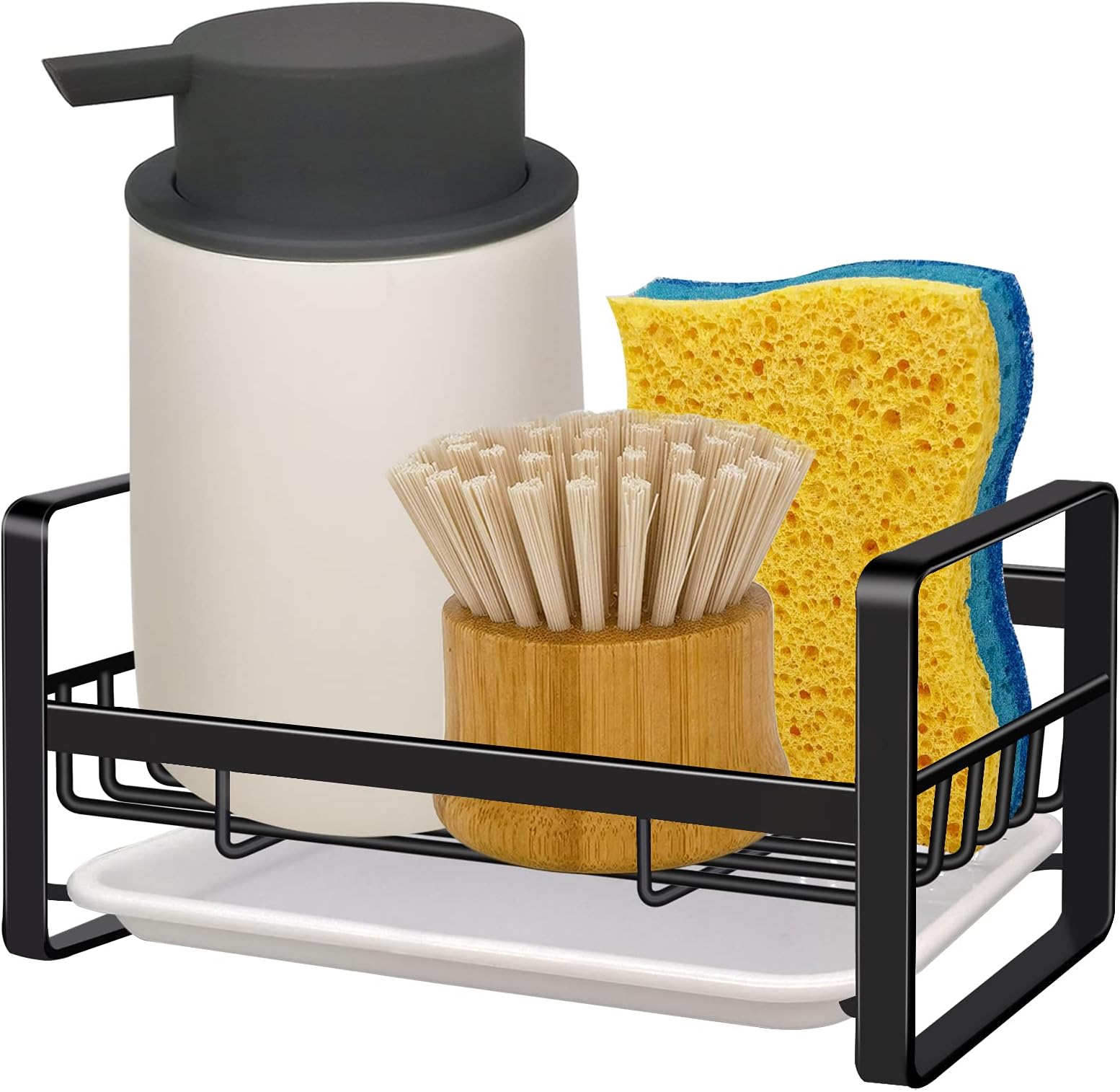 VANTEN Kitchen Sink Caddy Sponge Holder Sink Organizer, Sink Tray ...