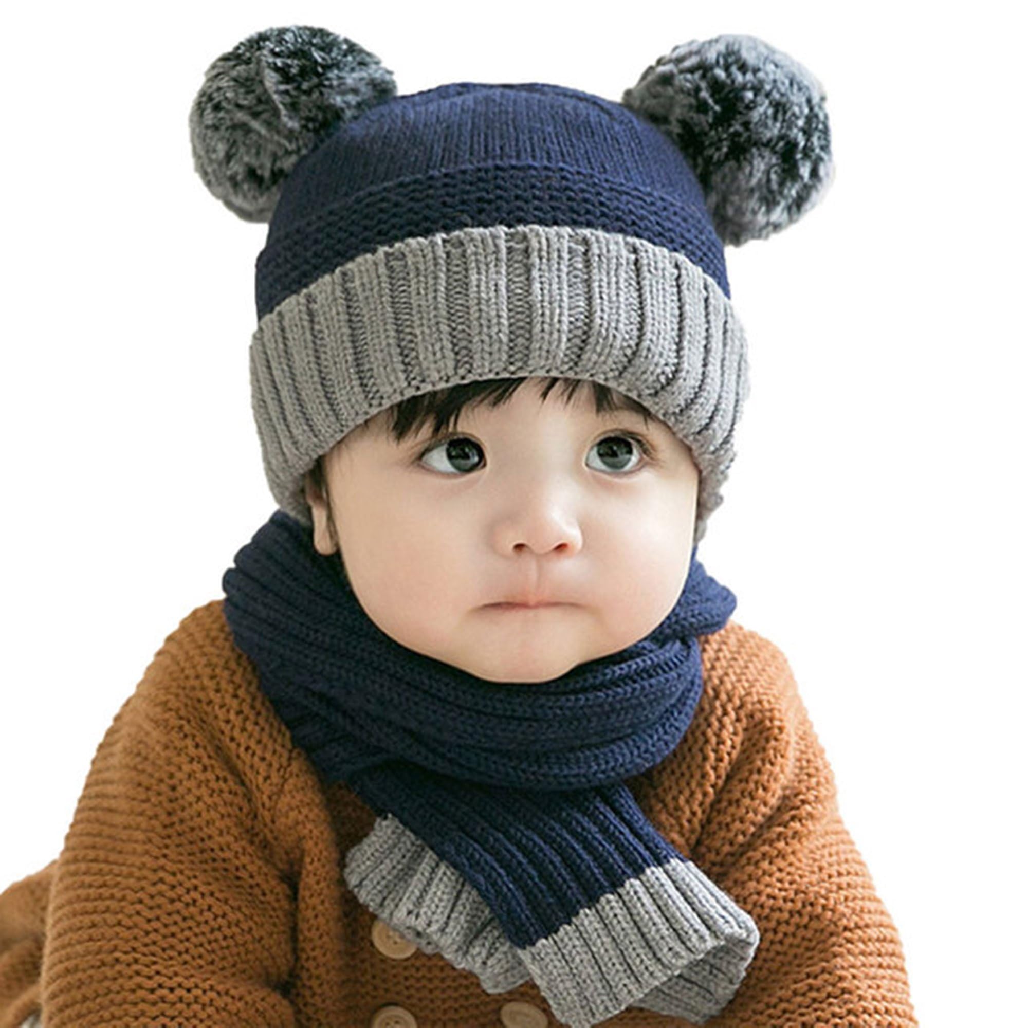 Buy FabSeasons Kids Winter Skull/Beanie caps with Scarf Set, fits for 6 ...