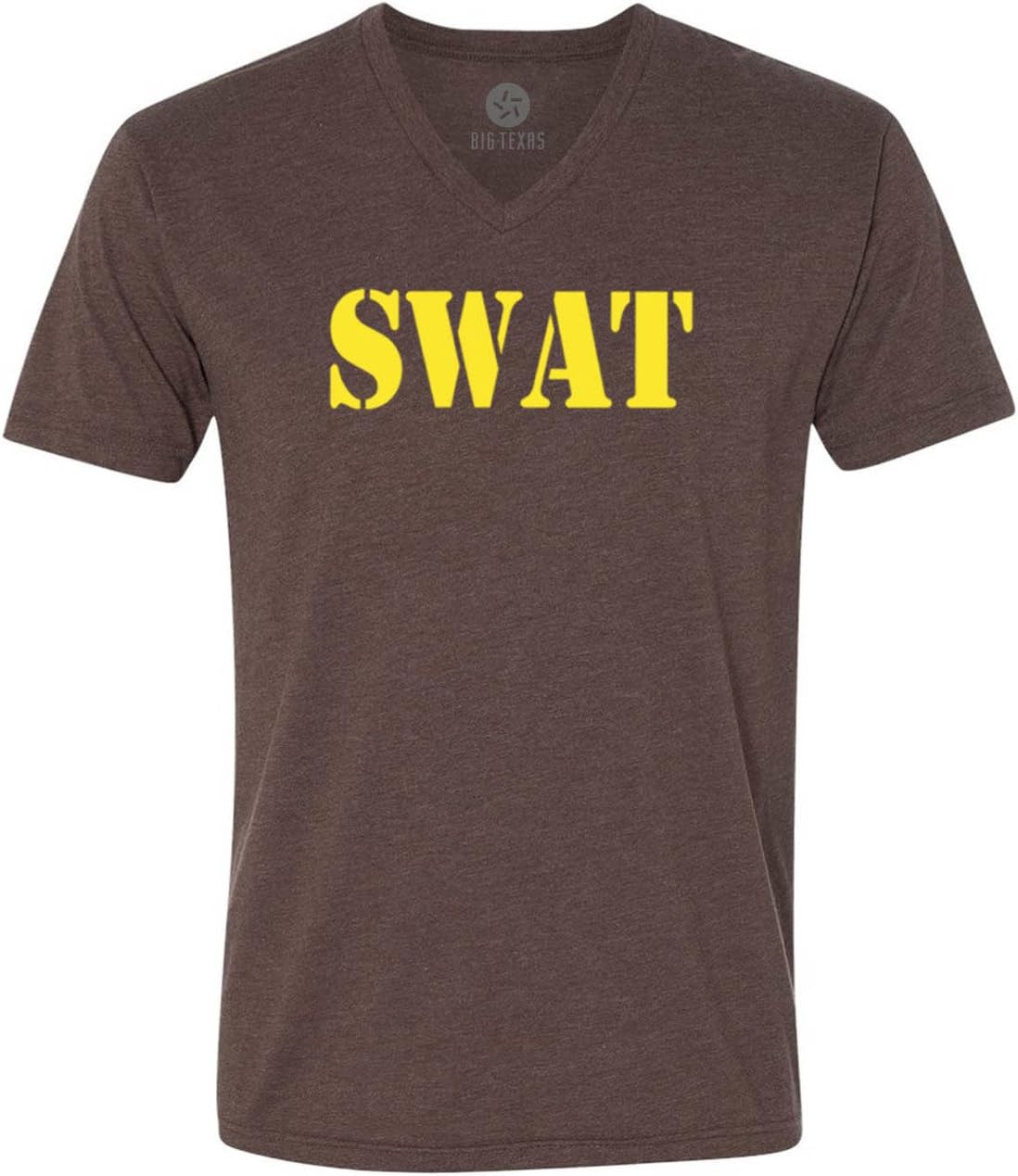 Amazon.com: SWAT Stencil (Yellow) Short-Sleeve V-Neck T-Shirt, Espresso ...