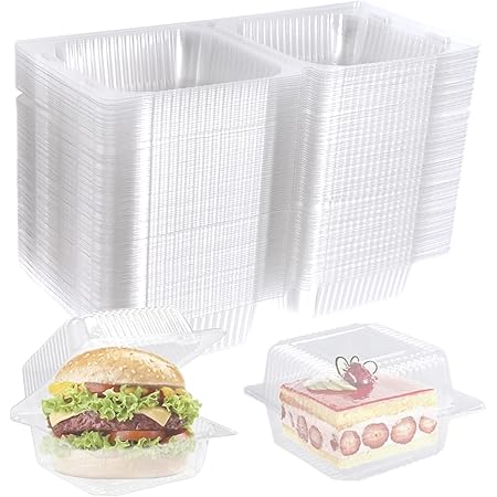 Amazon.com: 50 Pcs Clear Plastic Take out Containers,Square Hinged Food ...