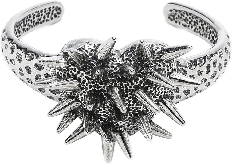Amazon.com: YWMAN Goth Spiked Heart Cuff Bracelet, Stainless Steel ...