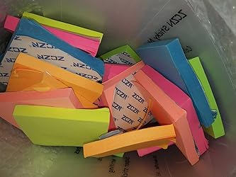 (16 Pack) ZCZN Sticky Notes 3x3 Inches, 1600 Sheets 8 Bright Color Self ...
