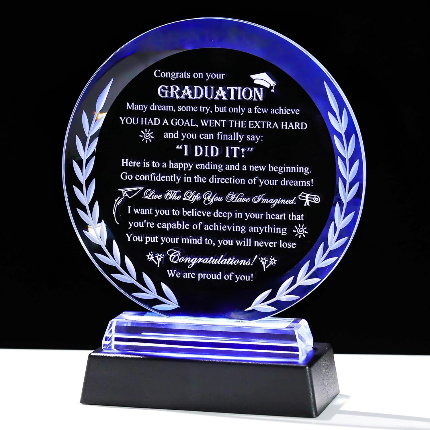 Amazon.com: Movdyka Graduation Gifts for Her Him Crystal Plaque with ...