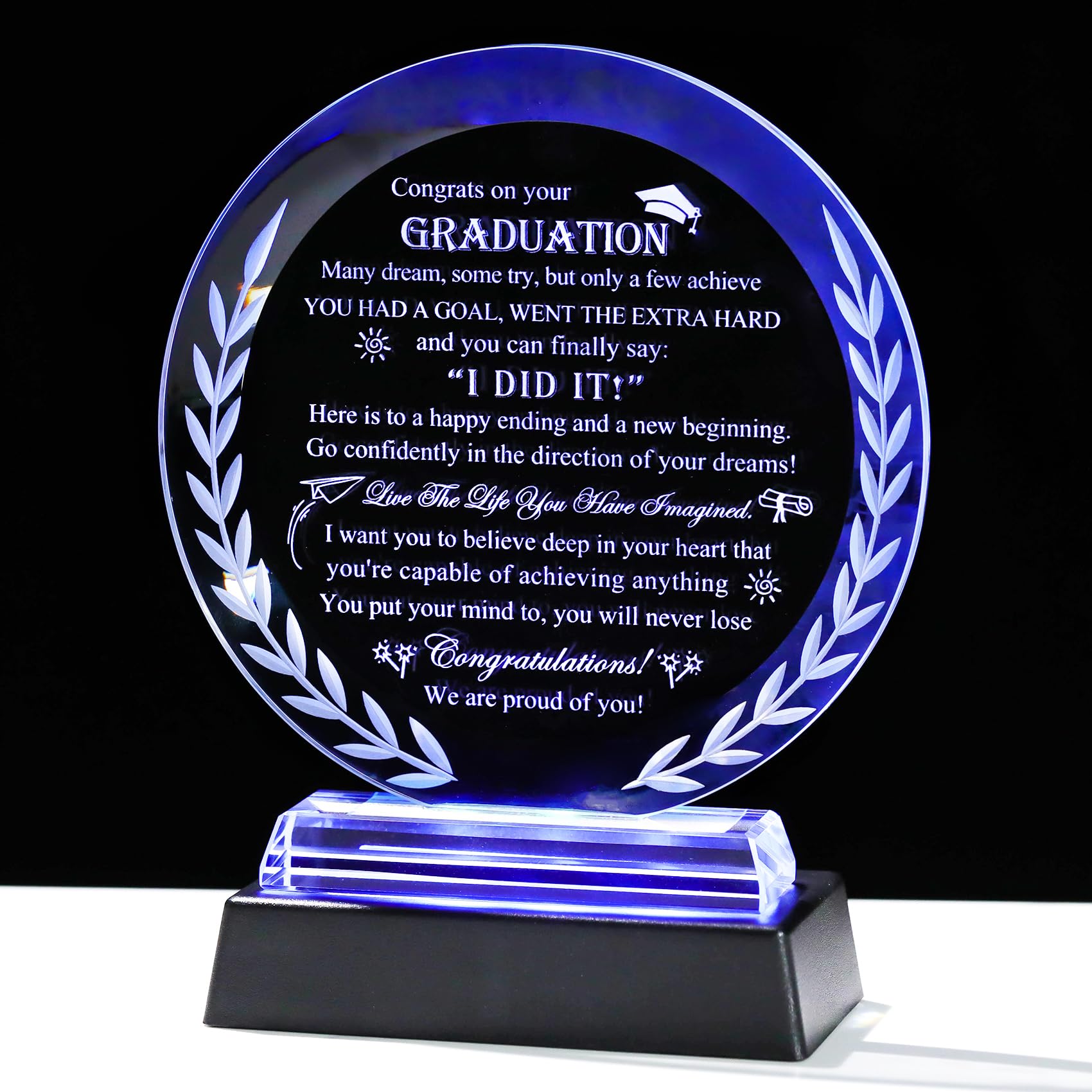 Amazon.com: Movdyka Graduation Gifts for Women Men Crystal Plaque with ...