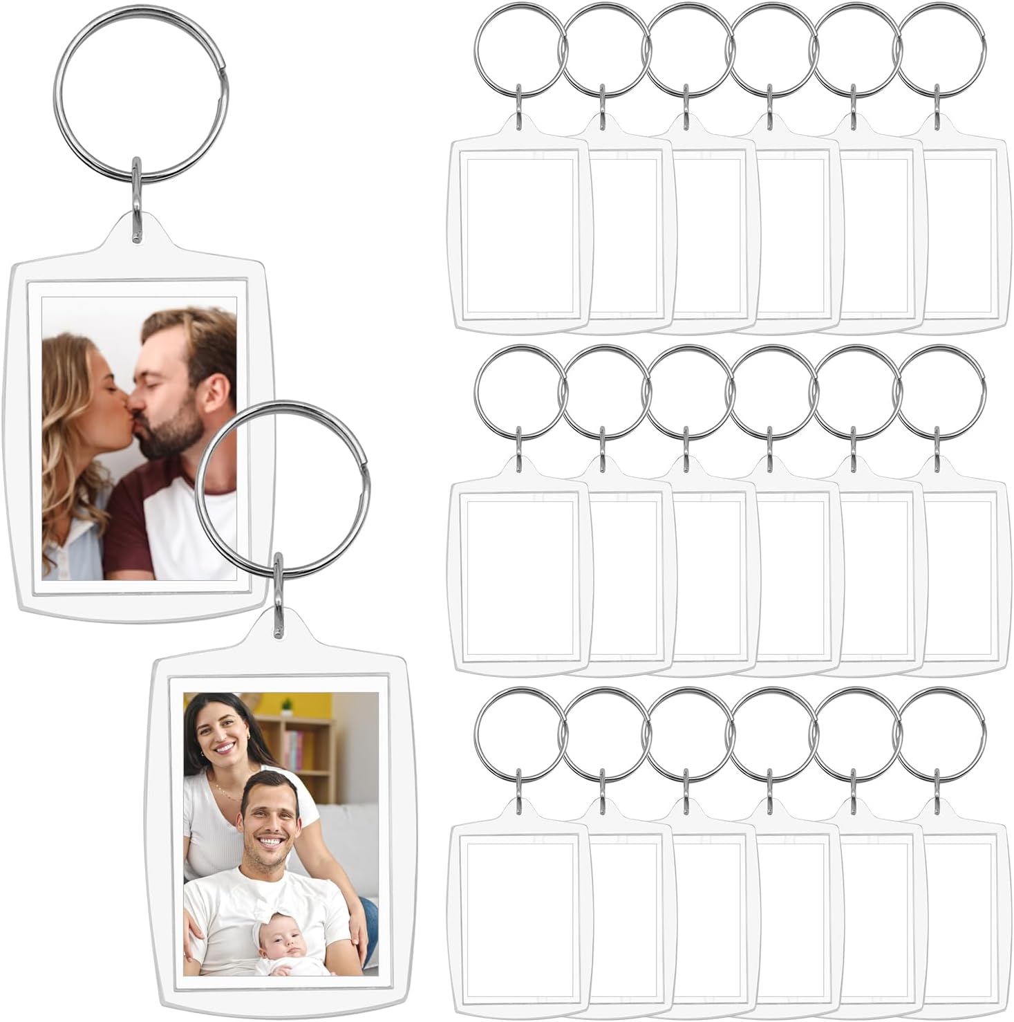 Amazon.com: Baaxxango 30 llaveros acrílicos con marco de fotos, 2.16 x 1.5 pulgadas, llaveros ...
