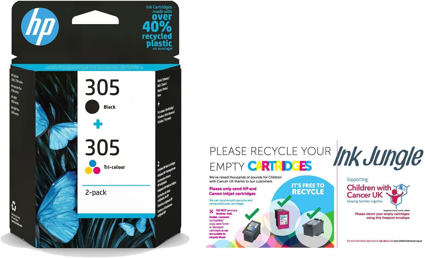 Ink Jungle HP 305 Black & Colour Ink Cartridge For HP ENVY 6010 6010e ...