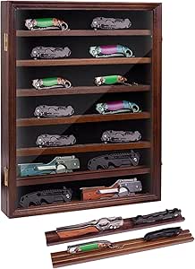 Amazon.com: WodGod 7 Layers Knife Display Case, Cherry Wood, Locking ...