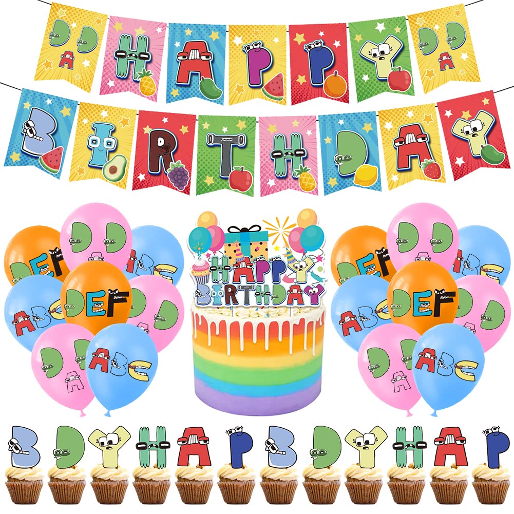 Buy Hilloly 33 Pieces Alphabet Lore Party Decoration, Alphabet Lore ...
