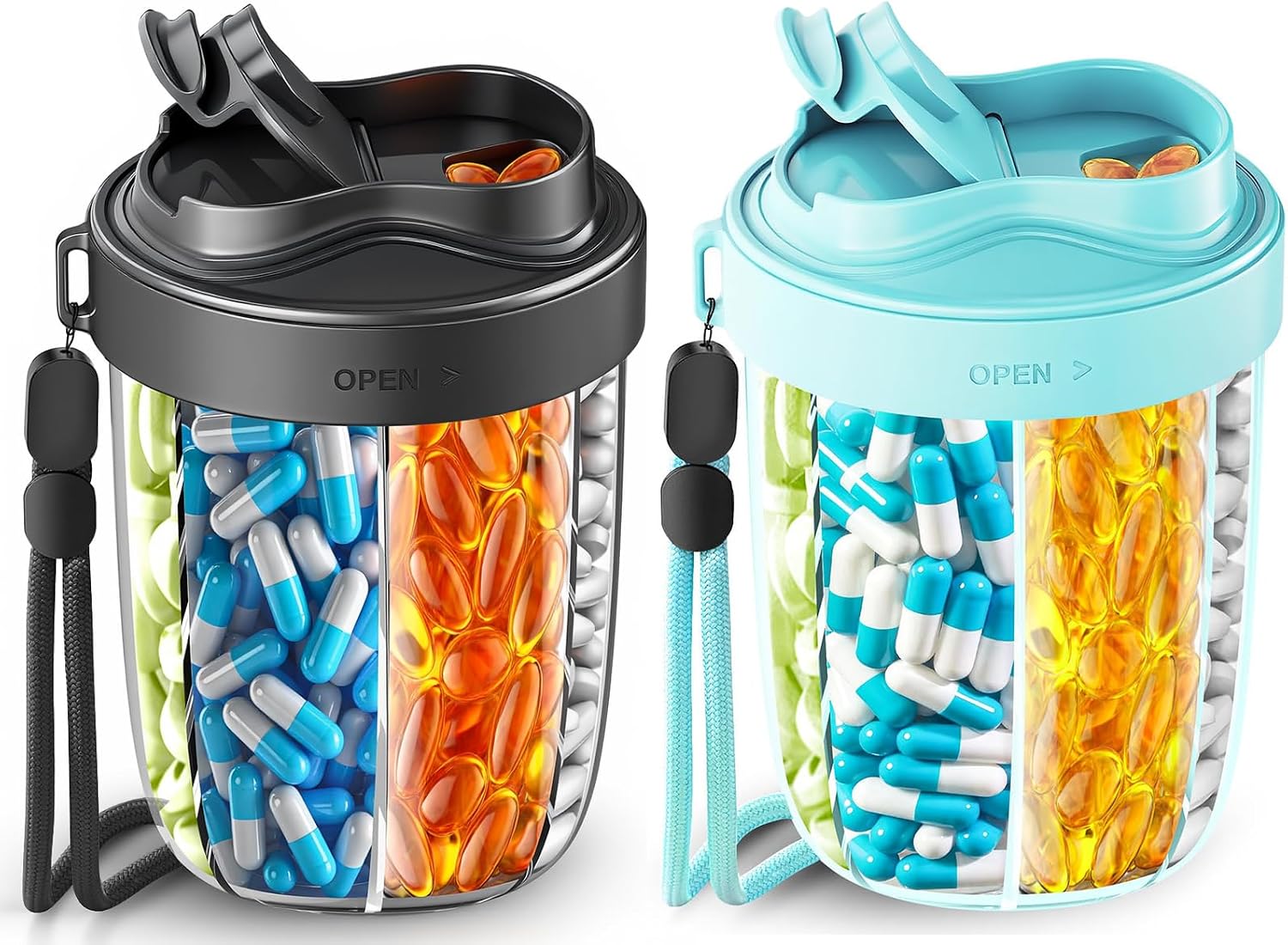 Amazon.com: NAVIKIA Large Pill Dispenser to Store 7 Various Supplements ...