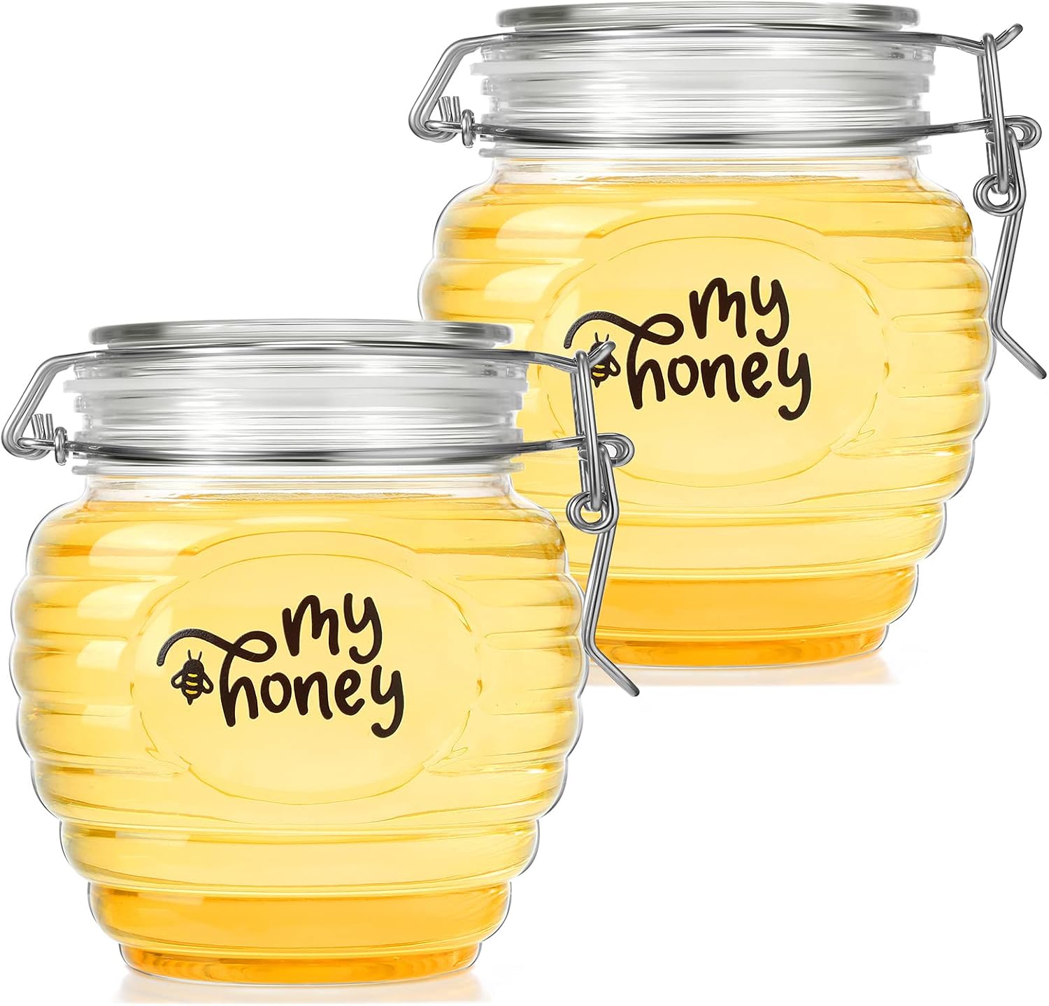 Amazon.com: Gejoy 2 Pcs Honey Jar with Airtight Lid 27 oz My Honey ...