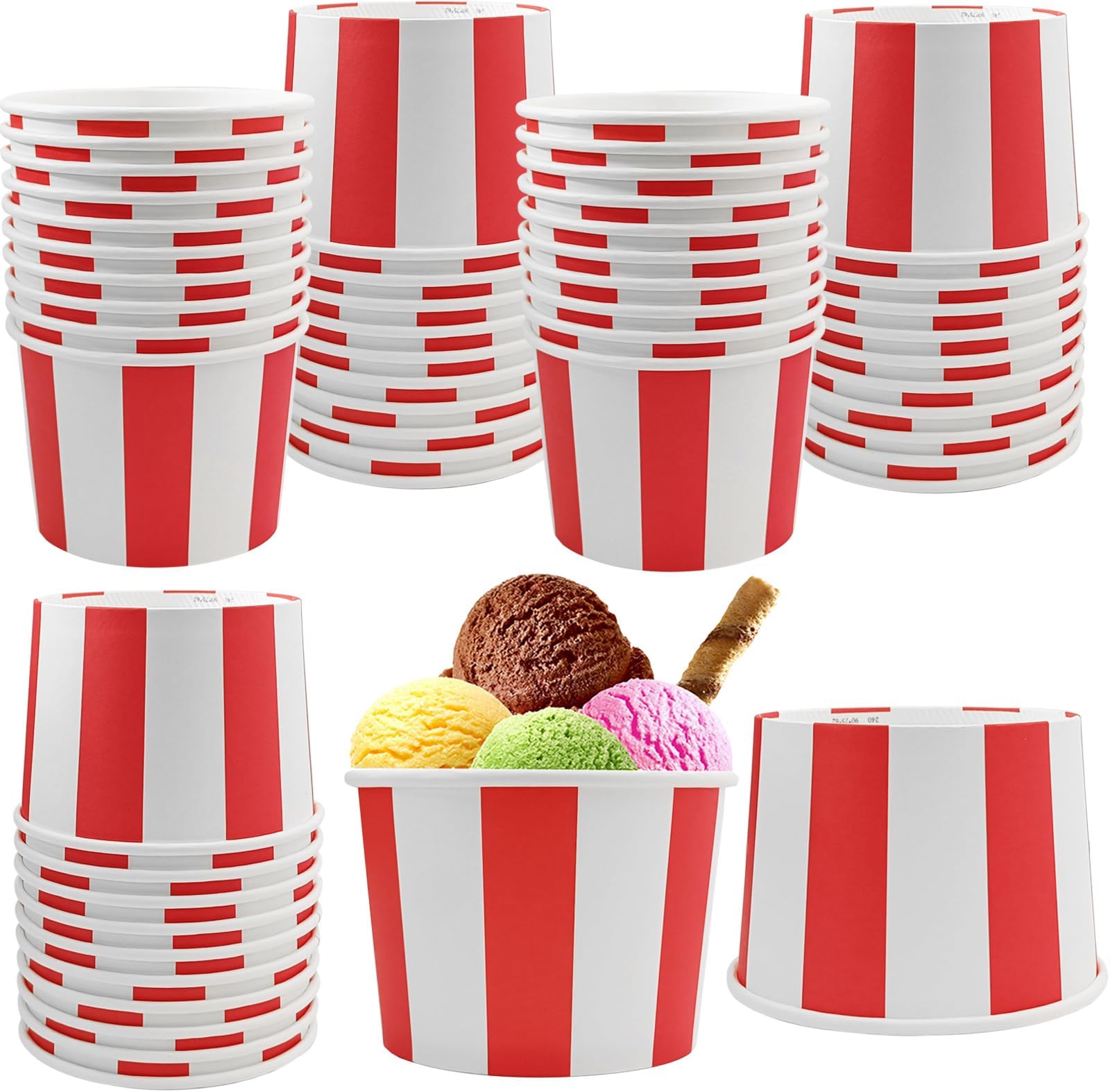 Amazon.com: Carnival Party Circus Tent Ice Cream Cups 8 oz Paper ...