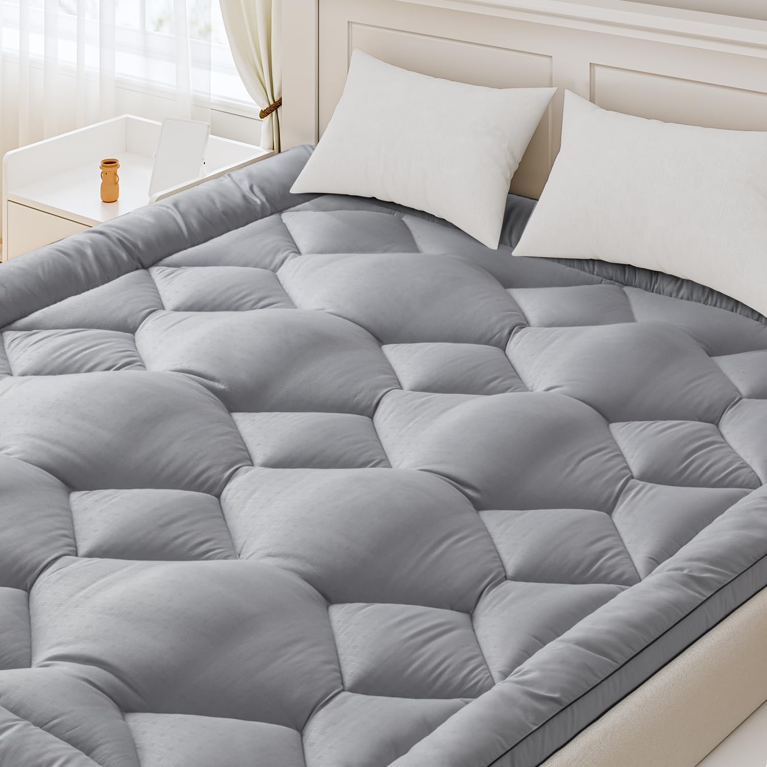 Amazon.com: FLEXPEDIC Mattress Topper Queen,Extra Soft Pillow Top ...