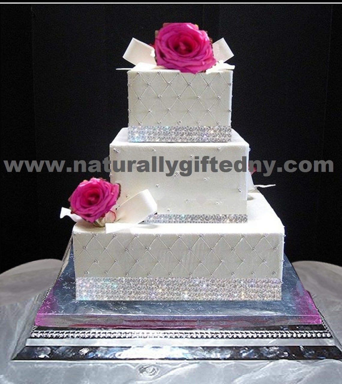 Wedding Cakes With Rhinestone Banding