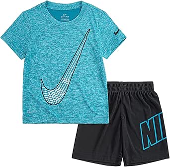 Nike Boy`s Dri-FIT Short Sleeve Dropsets T-Shirt and Shorts 2 Piece Set ...