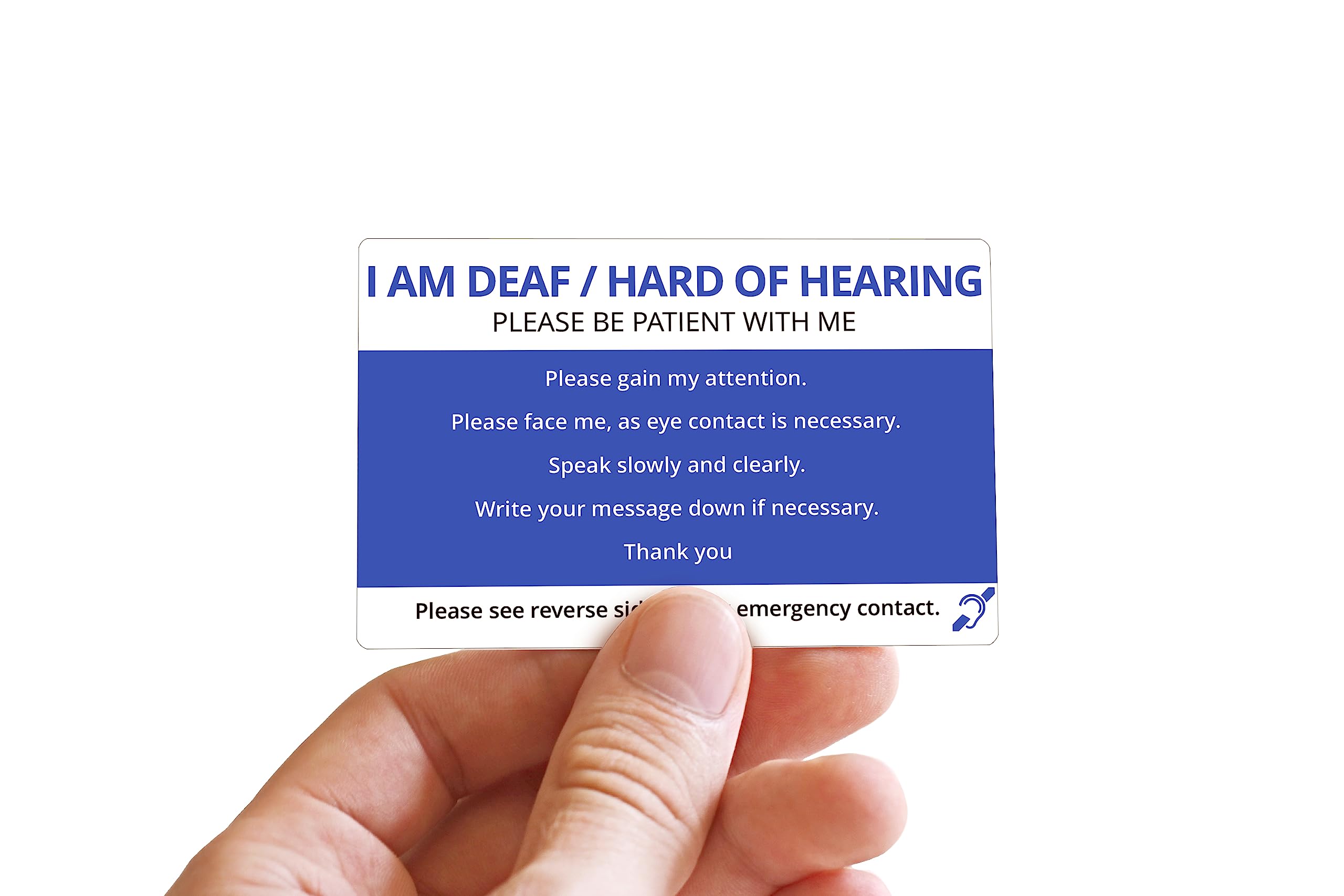 Amazon.com: PinMaze Hard of Hearing Deaf Card - I'm Deaf Awareness ...
