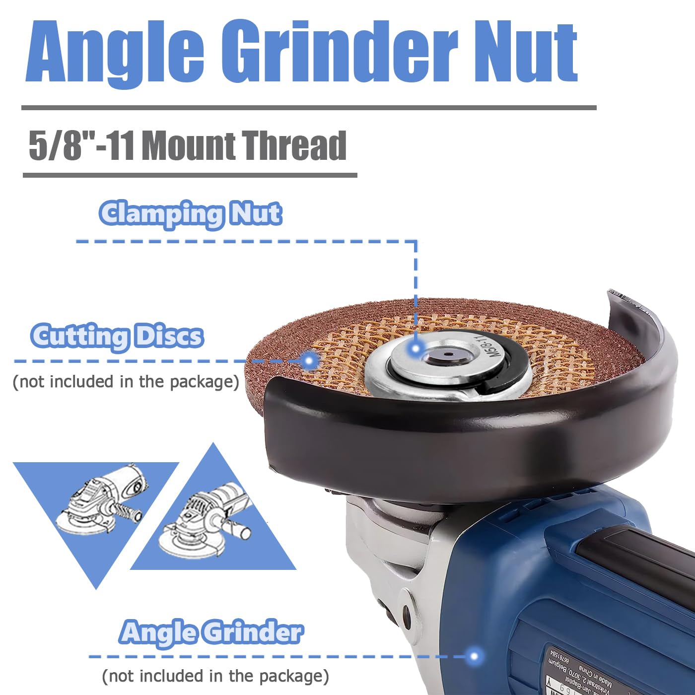 Mesee 2 Pieces Quick Clamping Nuts 5/8″-11 Angle Grinder Fast Locking ...
