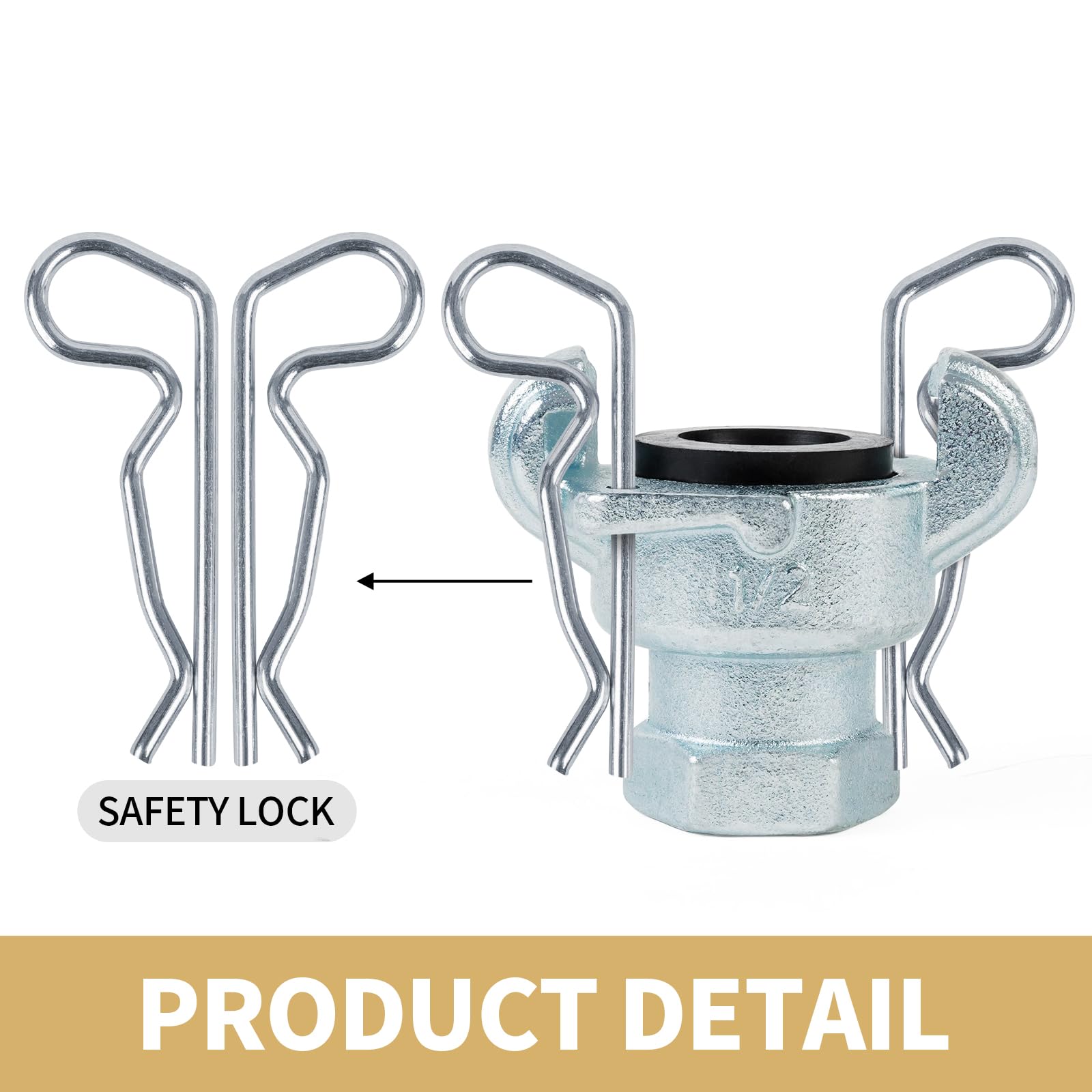 Snapklik.com : ChillWaves Iron Air Hose Fitting, 1/2" NPT Female 2 Lug ...