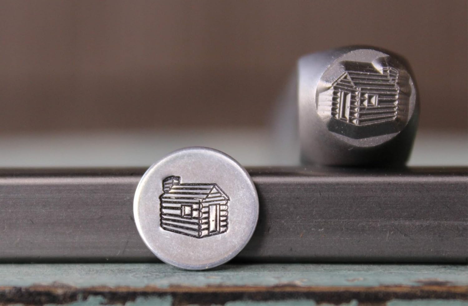 Amazon.com: 8mm Mountain Log Cabin Metal Punch Design Jewelry Stamp ...