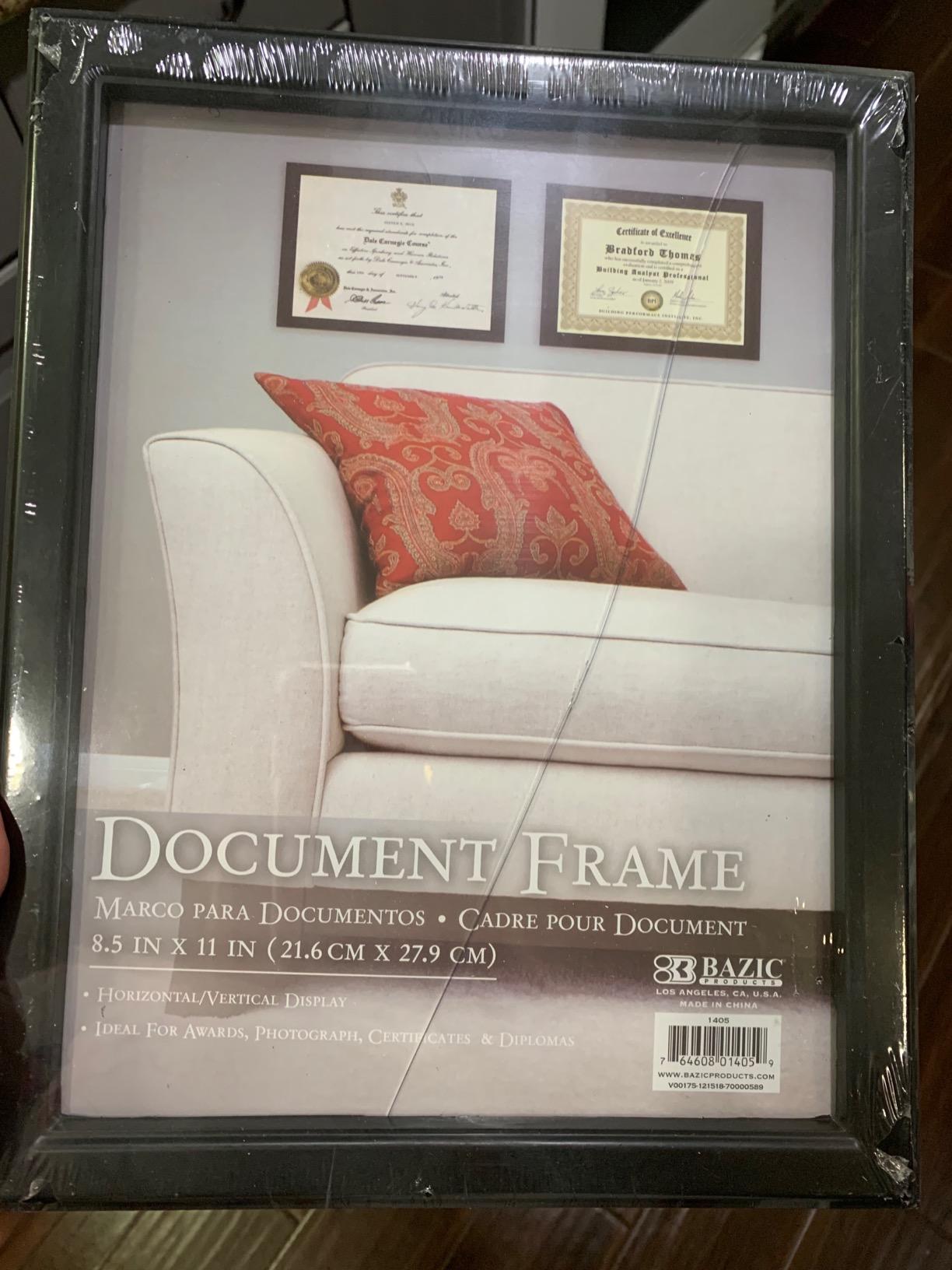 Amazon.com: BAZIC Multipurpose Document Frame with Glass Cover, 8.5 x ...
