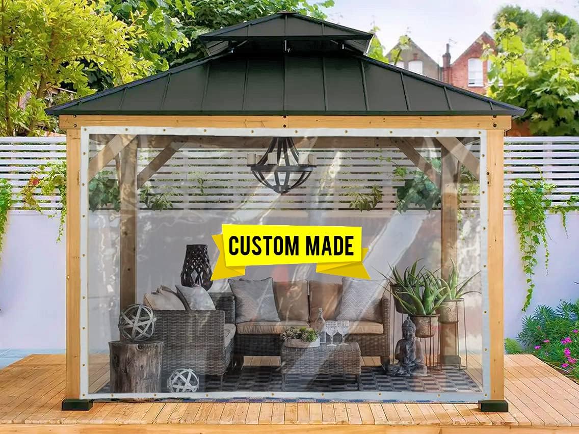 Amazon.com: AKON Curtain Track Custom Size Clear Tarps | Made to Order ...