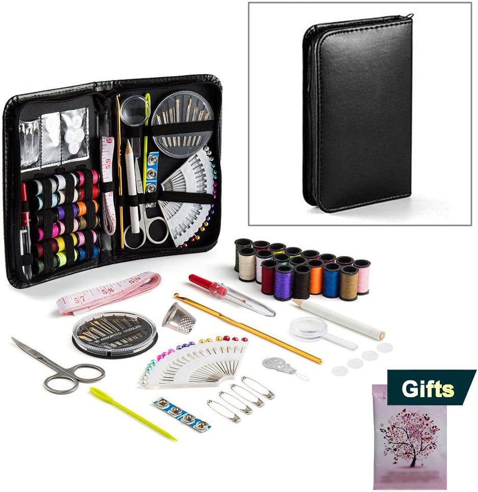 Amazon.com: Sewing Kit [88 DIY Sewing Supplies] Zipper Portable Leather ...