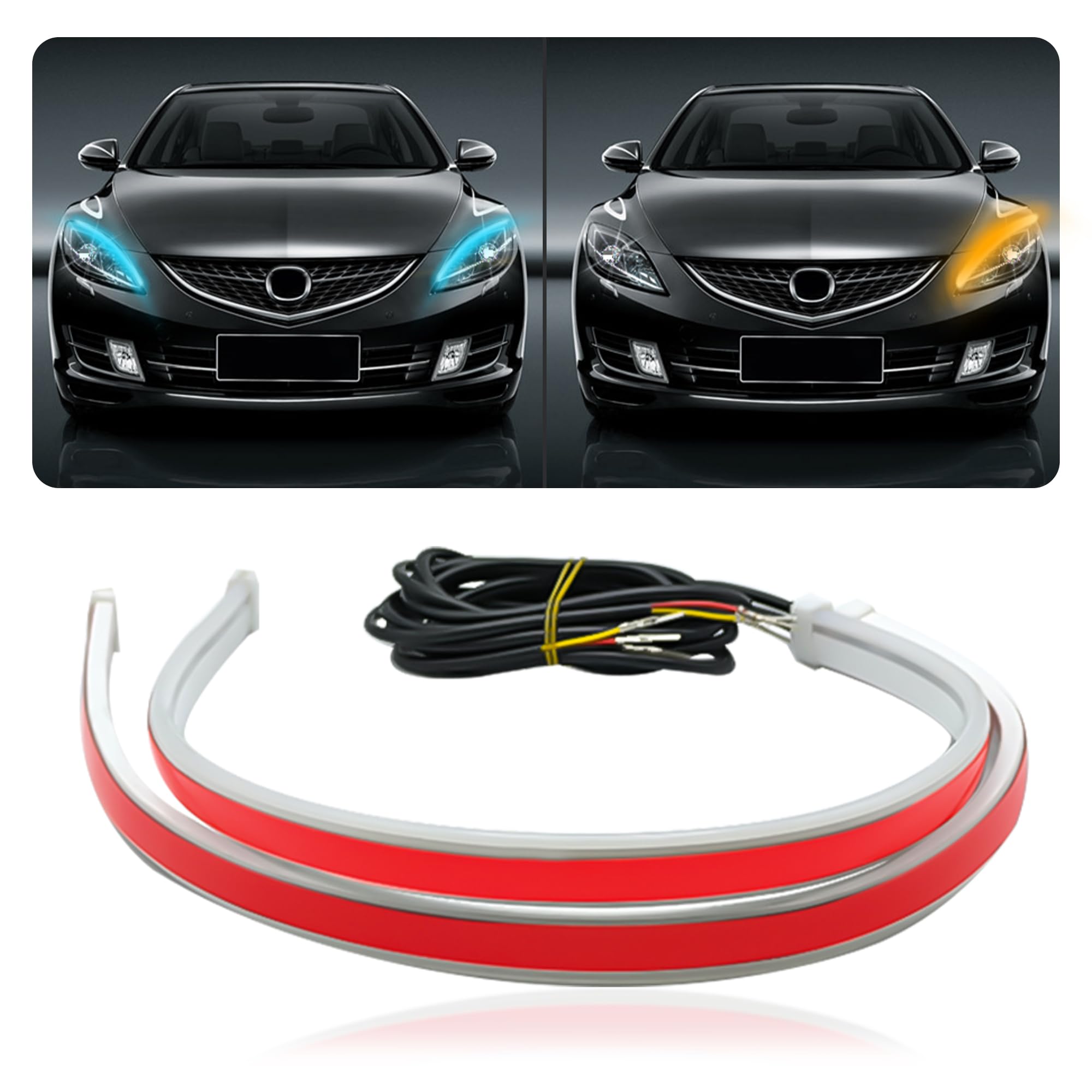 Amazon.com: 24" DRL LED Lights for Cars,Dual Color Dynamic Sequential ...
