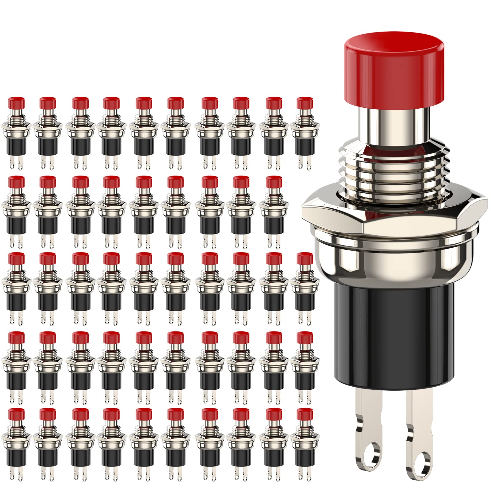 Snapklik.com : DIYhz Momentary Push Button Switch, 1A 250VAC SPST Mini ...