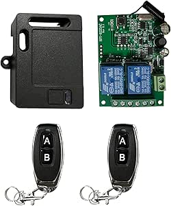 Bkiyougo 433mhz Remote, AC 110V Garage Door Receiver, 2-Channel 433MHz ...